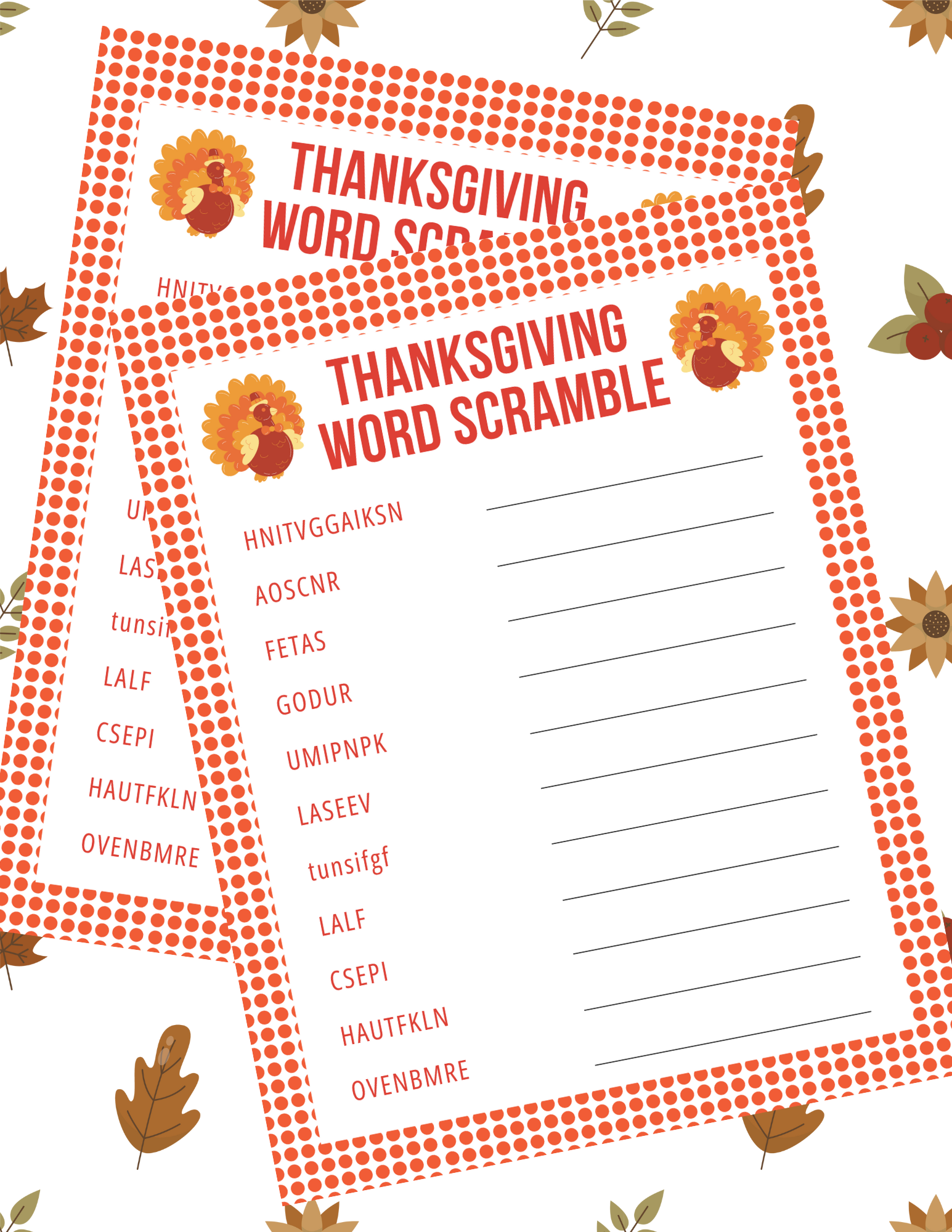 Free Thanksgiving Printables