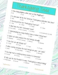 Free Thanksgiving Printables