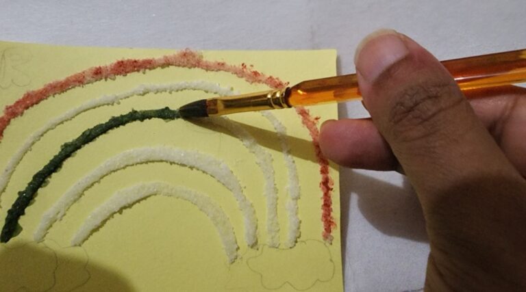Salt Painted Rainbow Craft