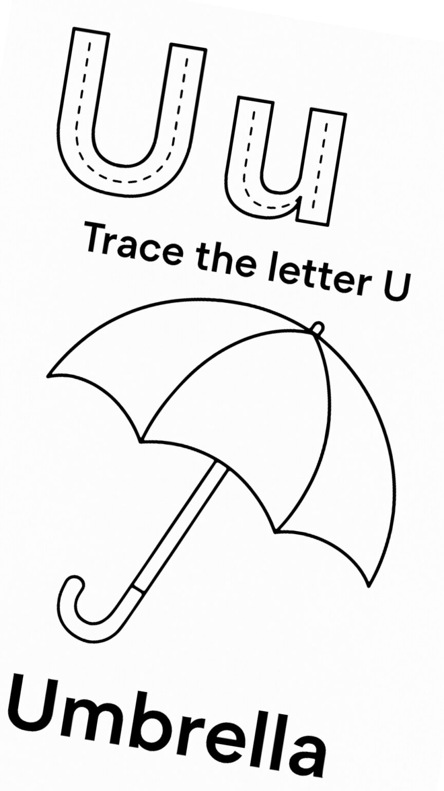 Salt Painting Umbrella Craft For Kids: A fun way to learn Letter U