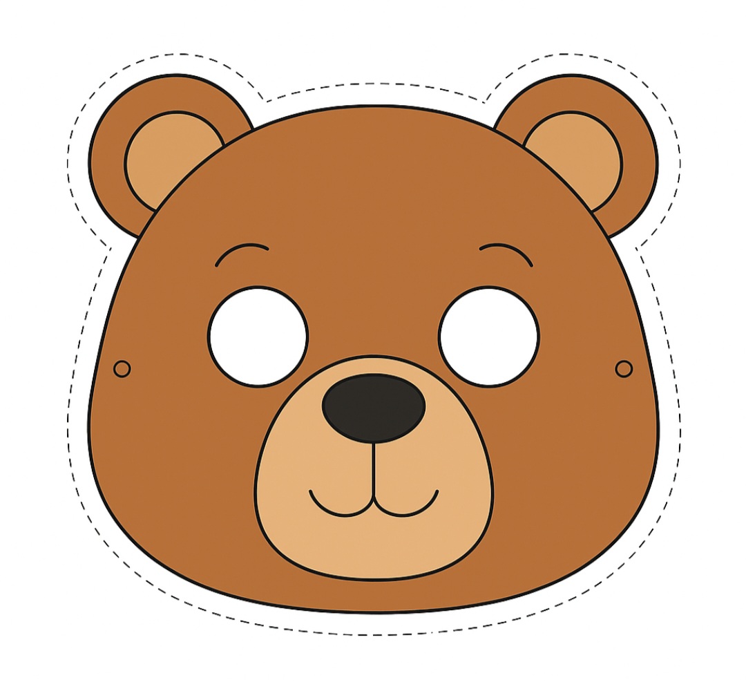 Printable Bear Mask Template for Kids